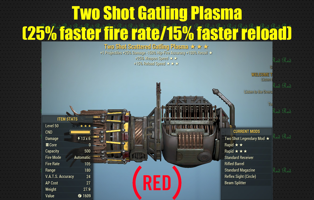 Buy Two Shot Gatling Plasma (25% f in FALLOUT 76 Items - Offer #255351205
