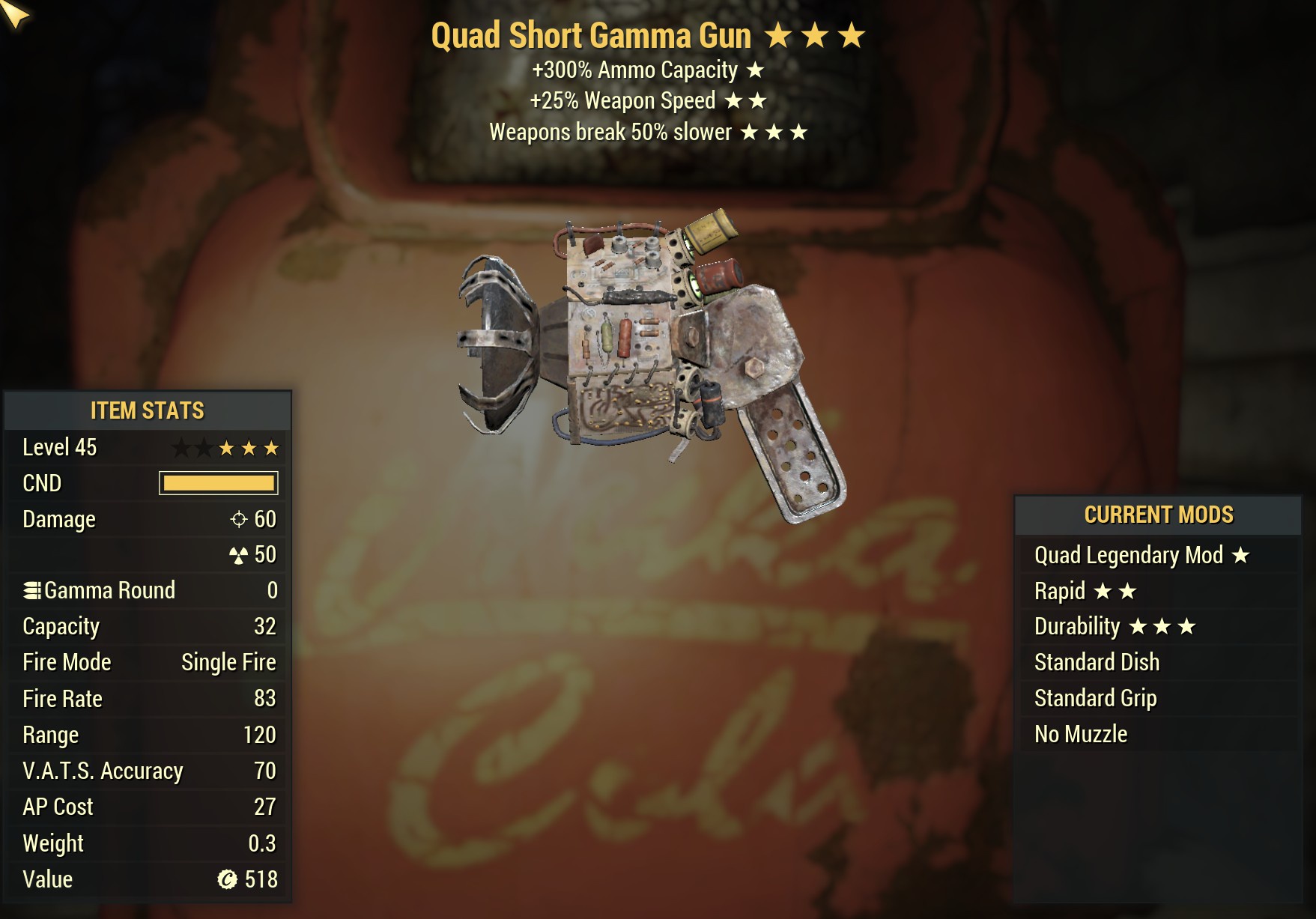 Buy Gamma Gun Q/25/WBS in FALLOUT 76 Items - Offer #2422813881