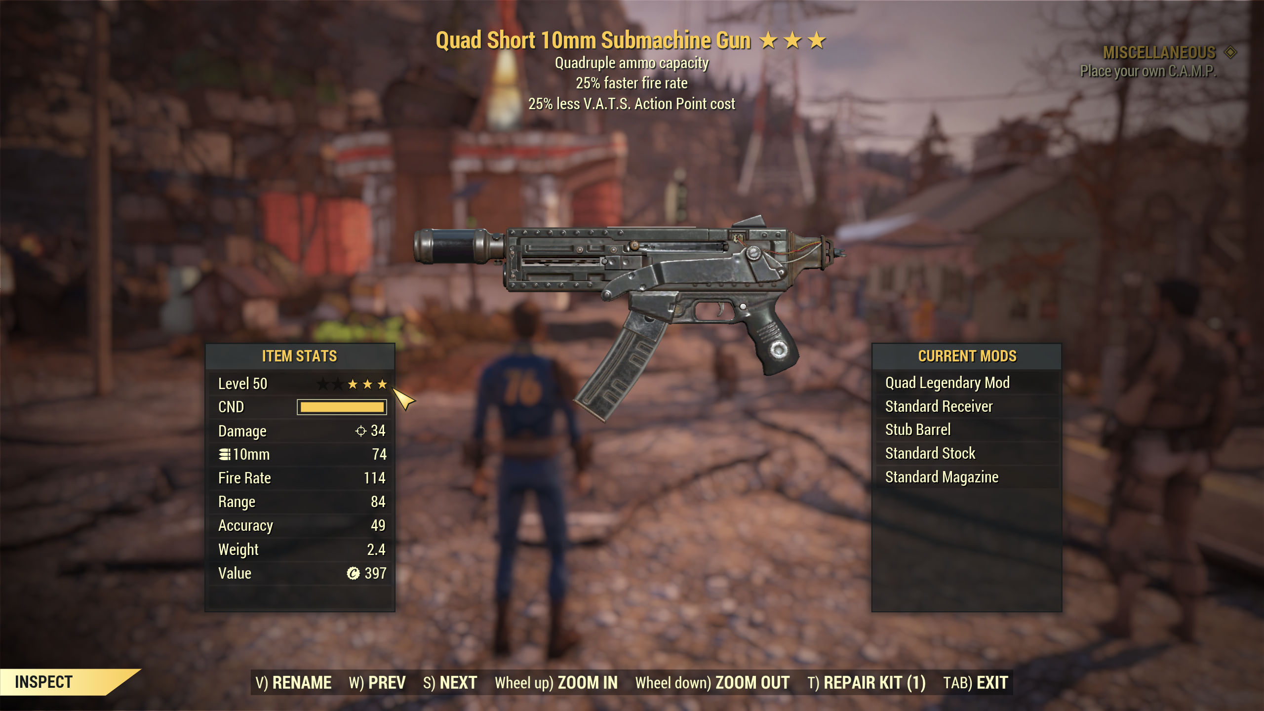 Buy Quad 10mm Submachine Gun [25% in FALLOUT 76 Items - Offer #25192679