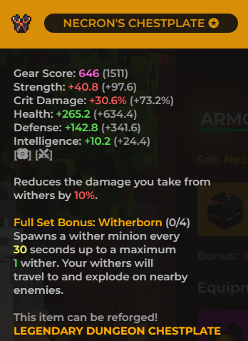 Buy NECRON'S SET & MAXED SHADOW FU in MINECRAFT: HYPIXEL Items - Offer ...