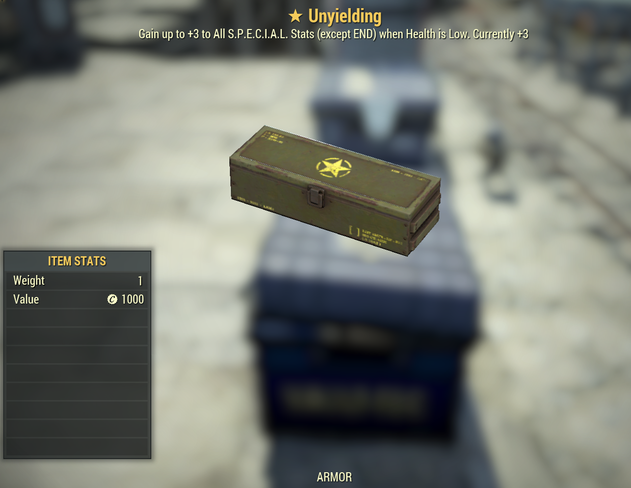 Buy Unyielding [Legendary 1 Star M in FALLOUT 76 Items - Offer #26250768