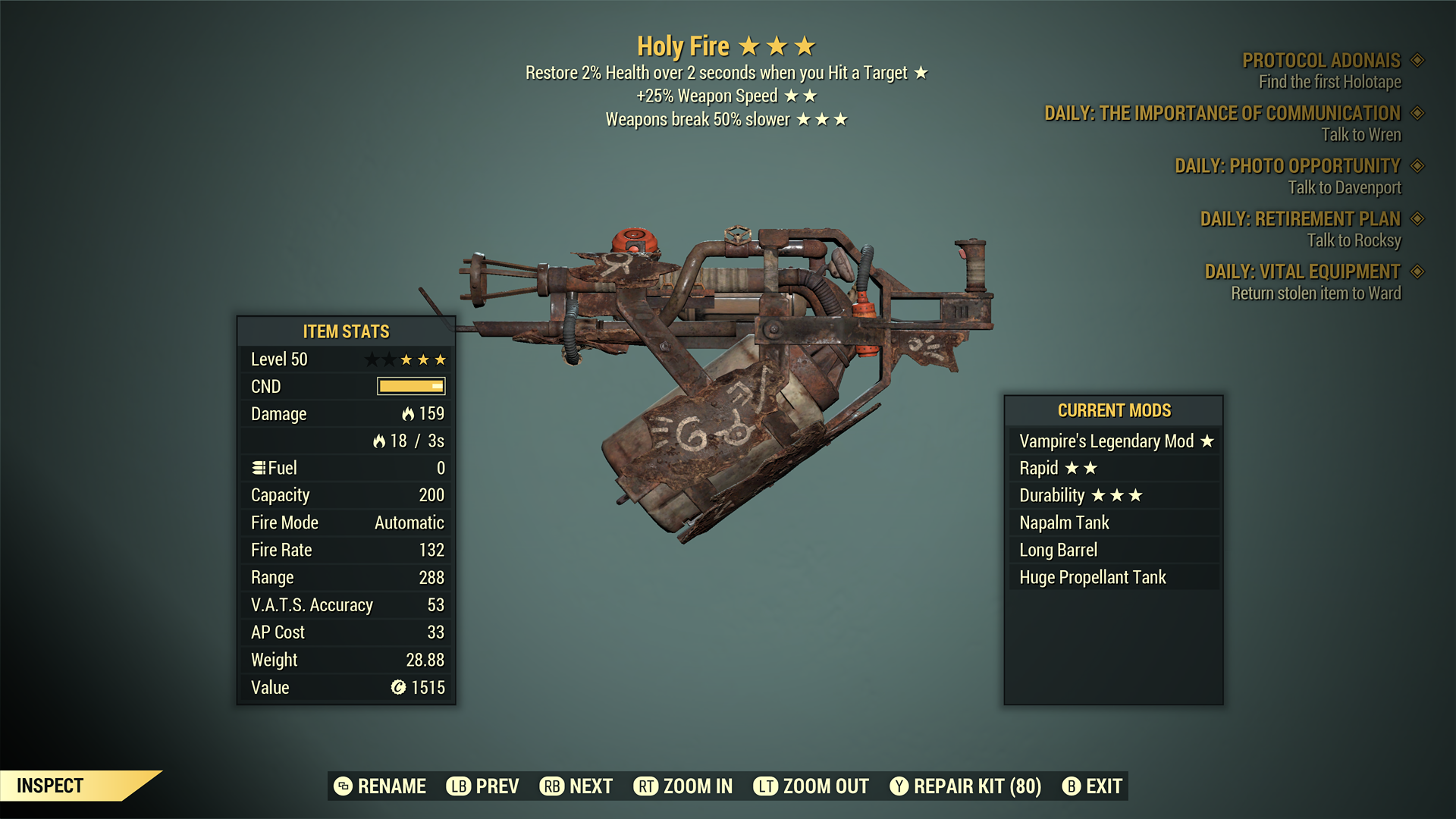 Buy [XBOX] Holy Fire Vampire's Fla in FALLOUT 76 Items - Offer #25074405