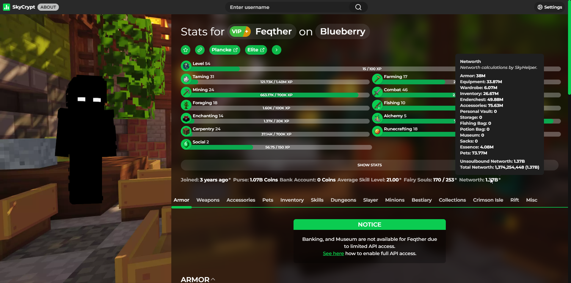 Buy ⚡ VIP+ RANK | NETWORTH 1.37B in MINECRAFT: HYPIXEL Accounts - Offer ...