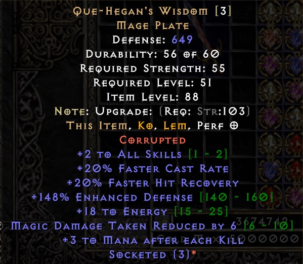Buy QUE HEGAN'S WISDOM 2 ALL SKILL in PROJECT DIABLO 2 Items - Offer ...