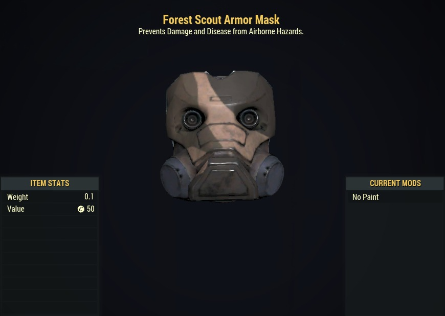 Buy [PC] Forest Scout Armor Mask in FALLOUT 76 Items - Offer #251181798