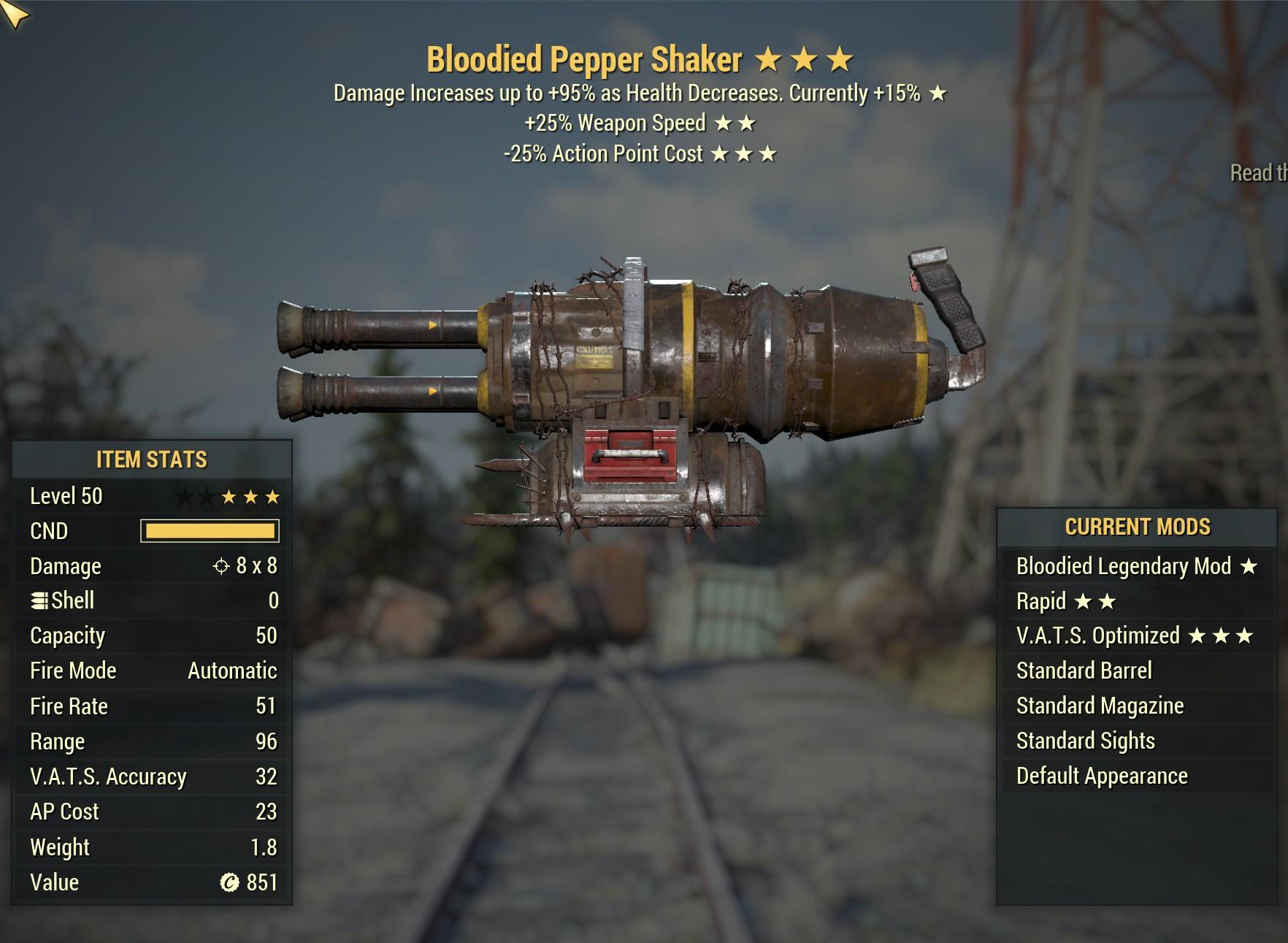 Buy Pepper Shaker B/25/25 [Fast de in FALLOUT 76 Items - Offer #249053602