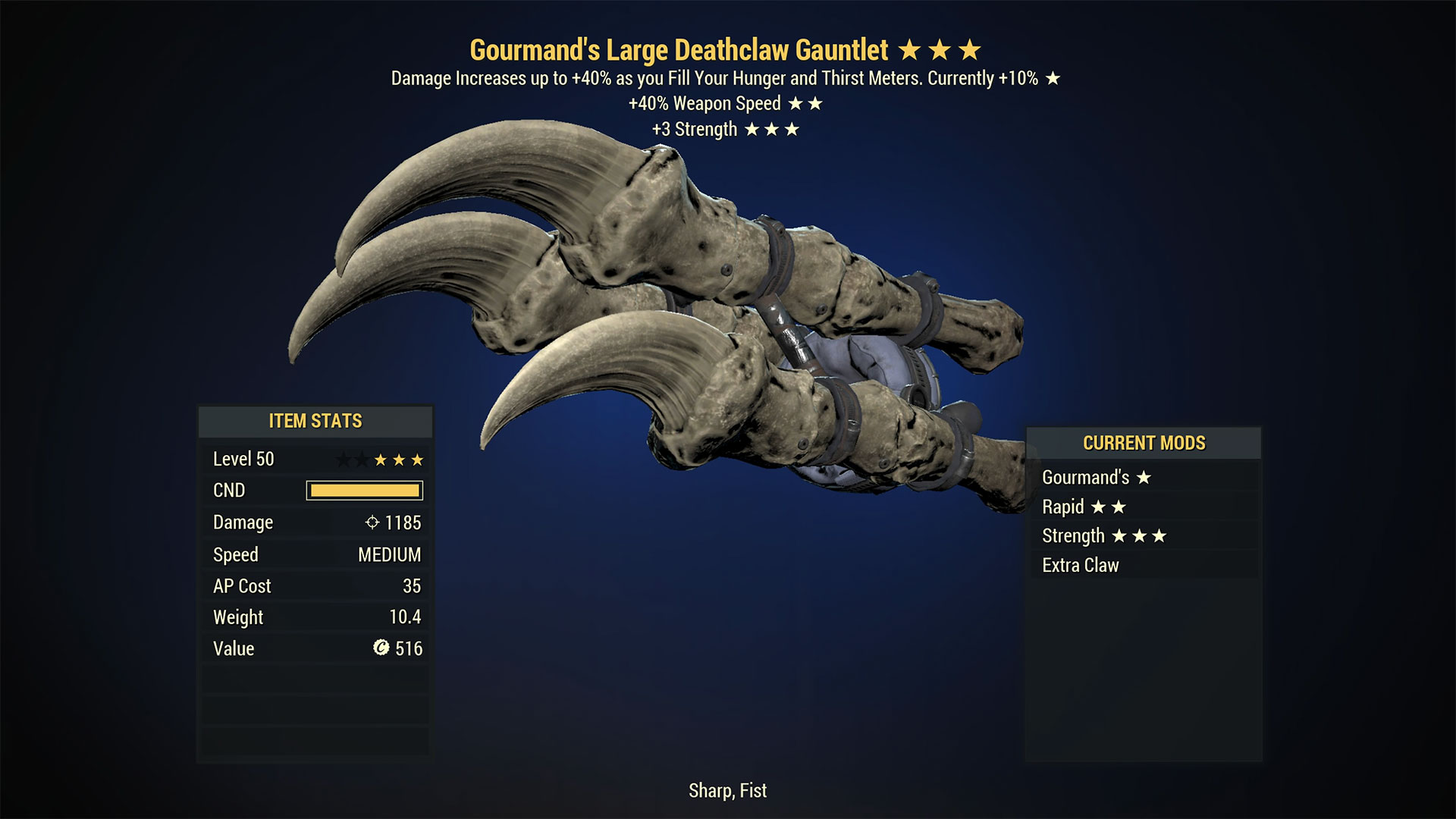 Buy [PS] Gourmand's Deathclaw Gaun in FALLOUT 76 Items - Offer #2532871664