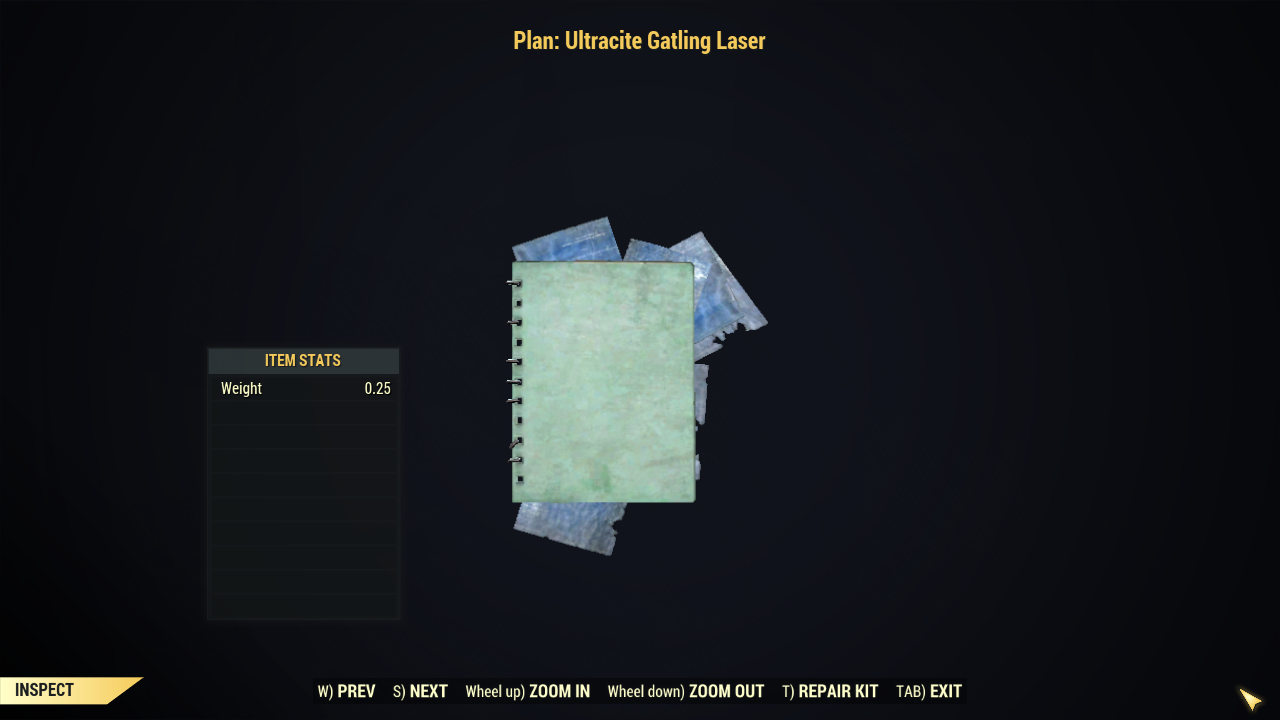Buy [PC] Plan: Ultracite Gatling L in FALLOUT 76 Items - Offer #2530973163