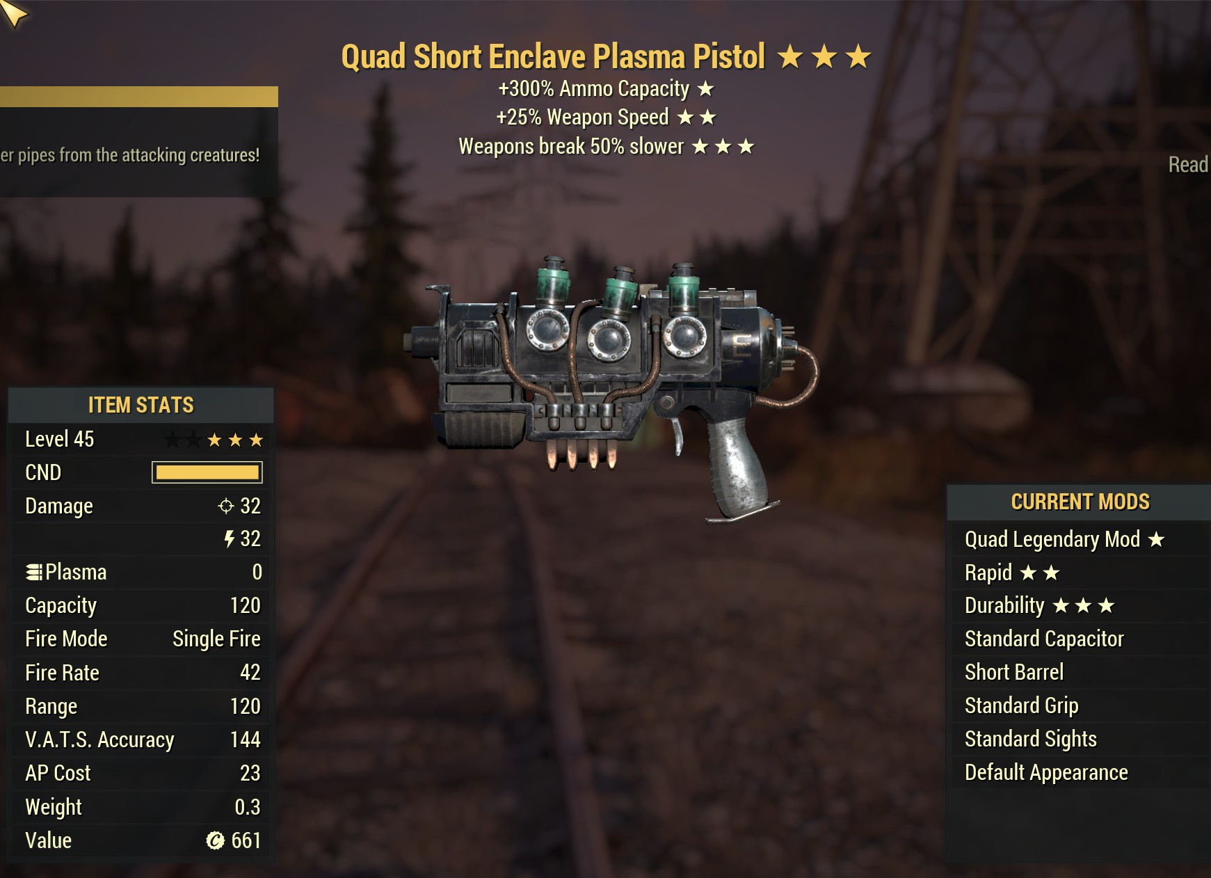 Buy Enclave Plasma Pistol Q/25/Wea in FALLOUT 76 Items - Offer #2414372853