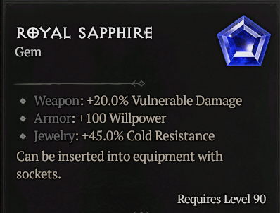 Buy ROYAL SAPPHIRE MAX LEVEL GEM in DIABLO 4 Items - Offer #2418835687