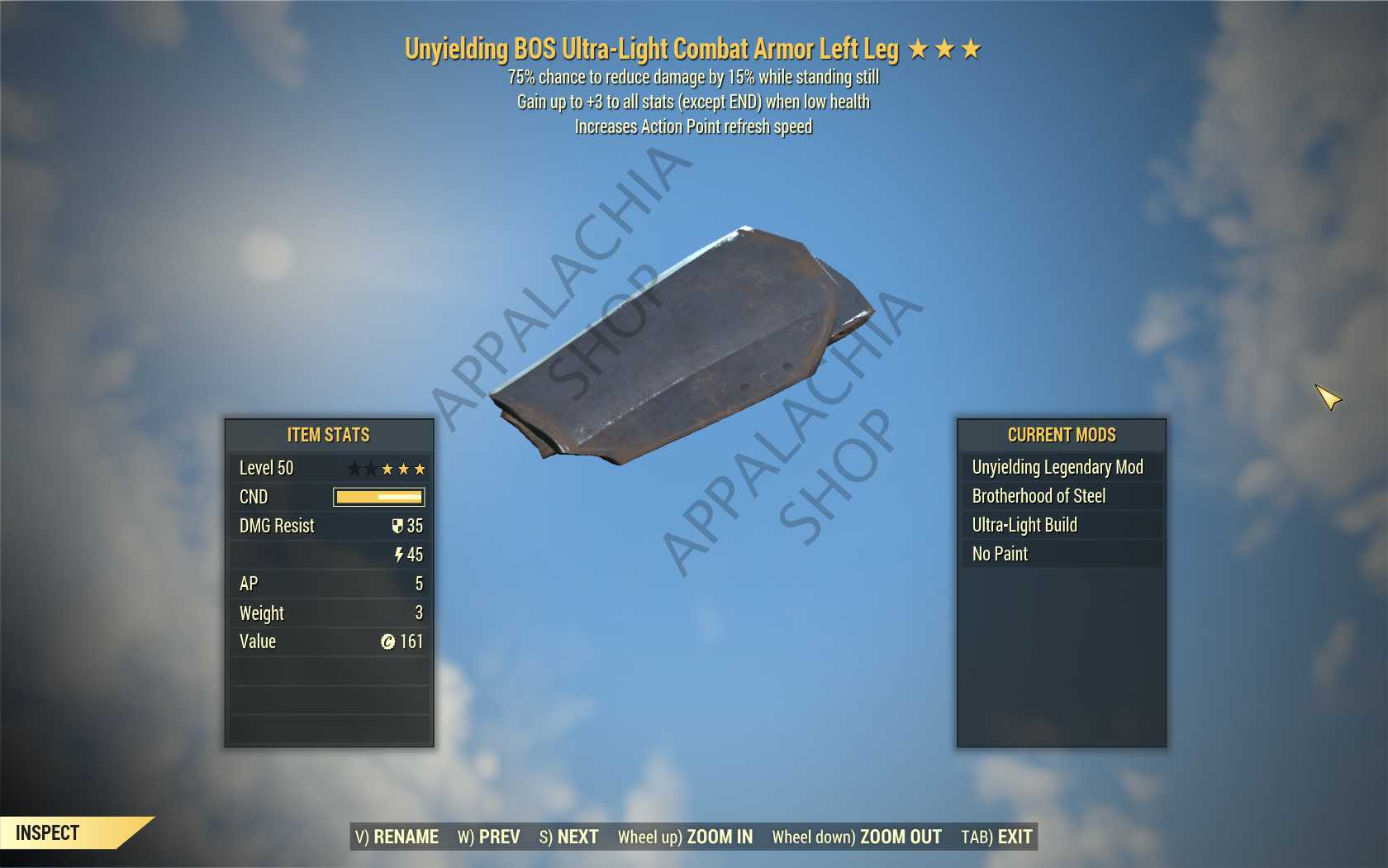 Buy [UNY AP SENT]Unyielding Sentin in FALLOUT 76 Items - Offer #2529462408