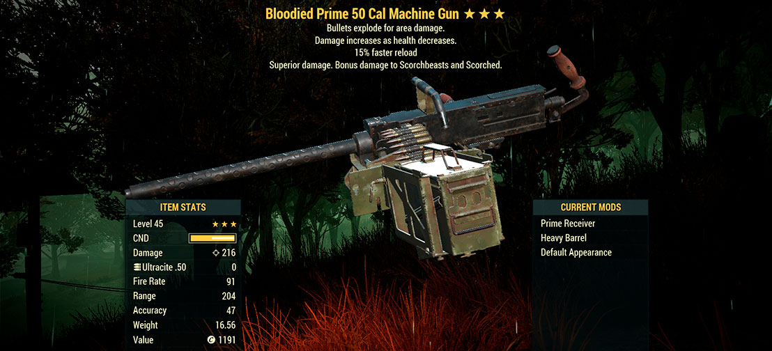 Buy Bloodied Explosive 50 Cal Mach in FALLOUT 76 Items - Offer #255555267