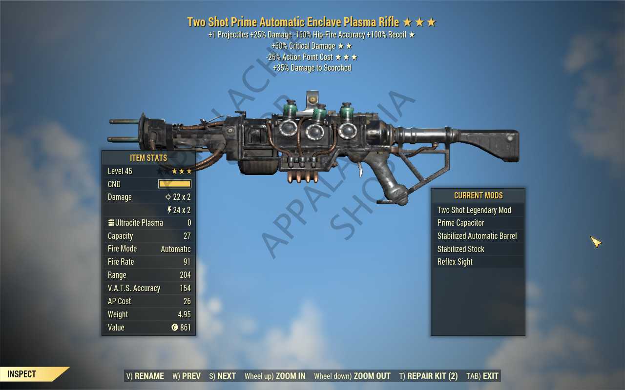 Buy Two Shot Enclave Plasma rifle in FALLOUT 76 Items - Offer #2529422344