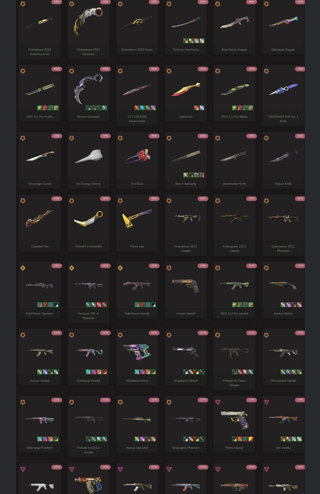 Buy NA / Skins 304 + Champions 2 in VALORANT Accounts - Offer #259619301