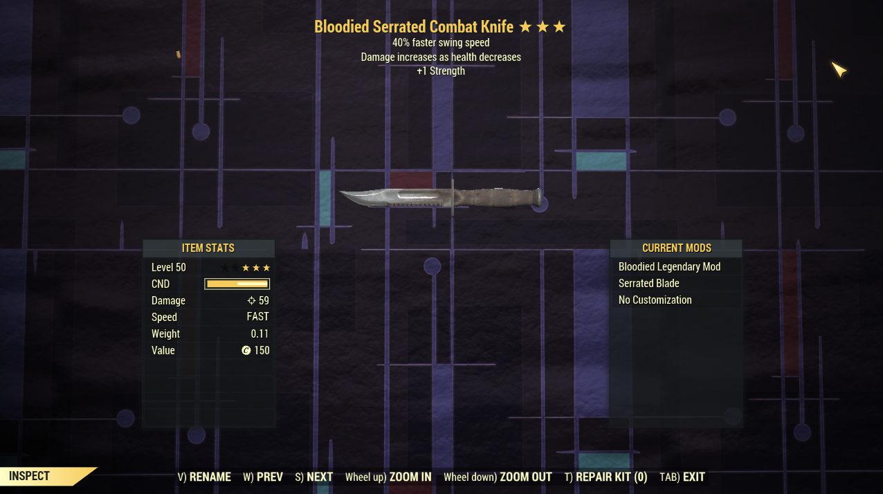 Buy Bloodied 40% faster swing spee in FALLOUT 76 Items - Offer #259093124