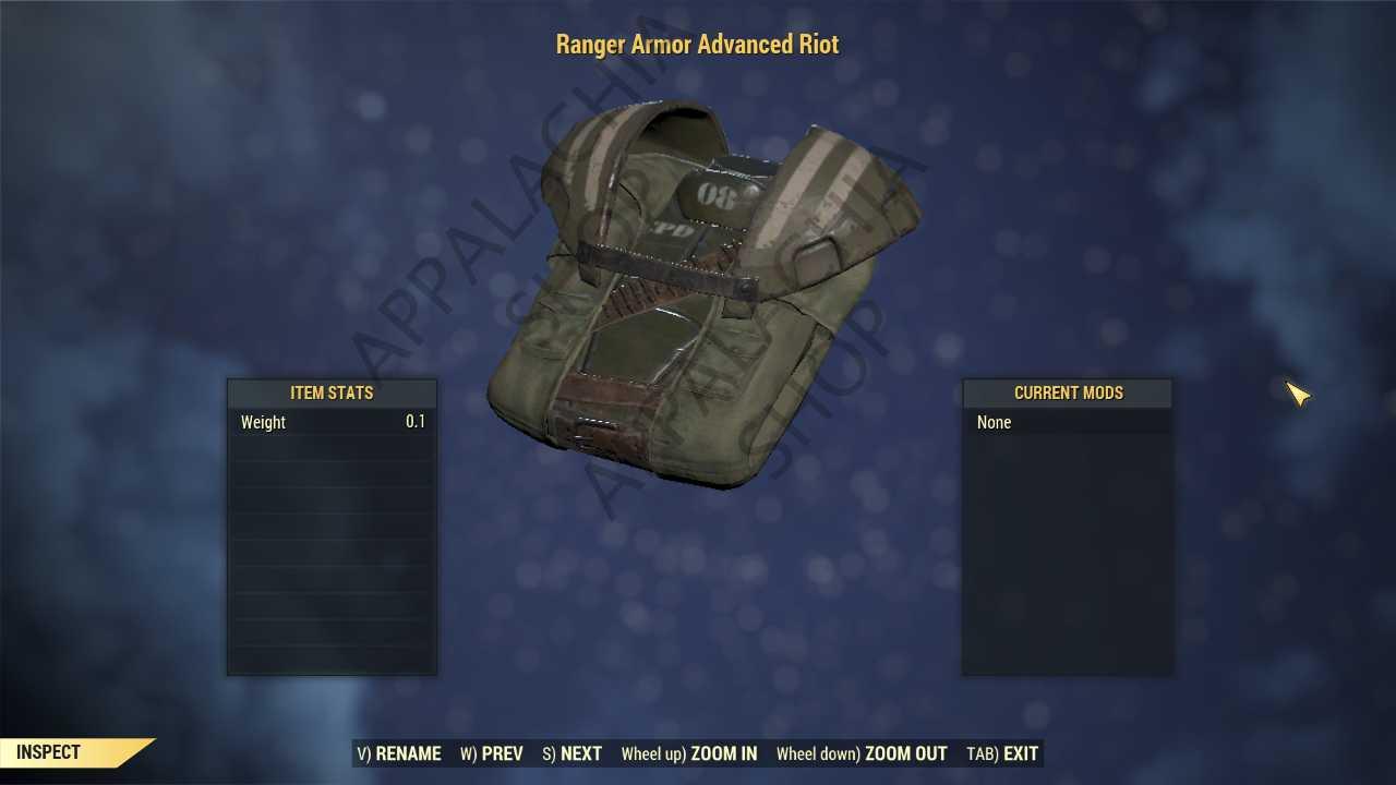 Buy Ranger Armor Advanced Riot [De in FALLOUT 76 Items - Offer #2527078636