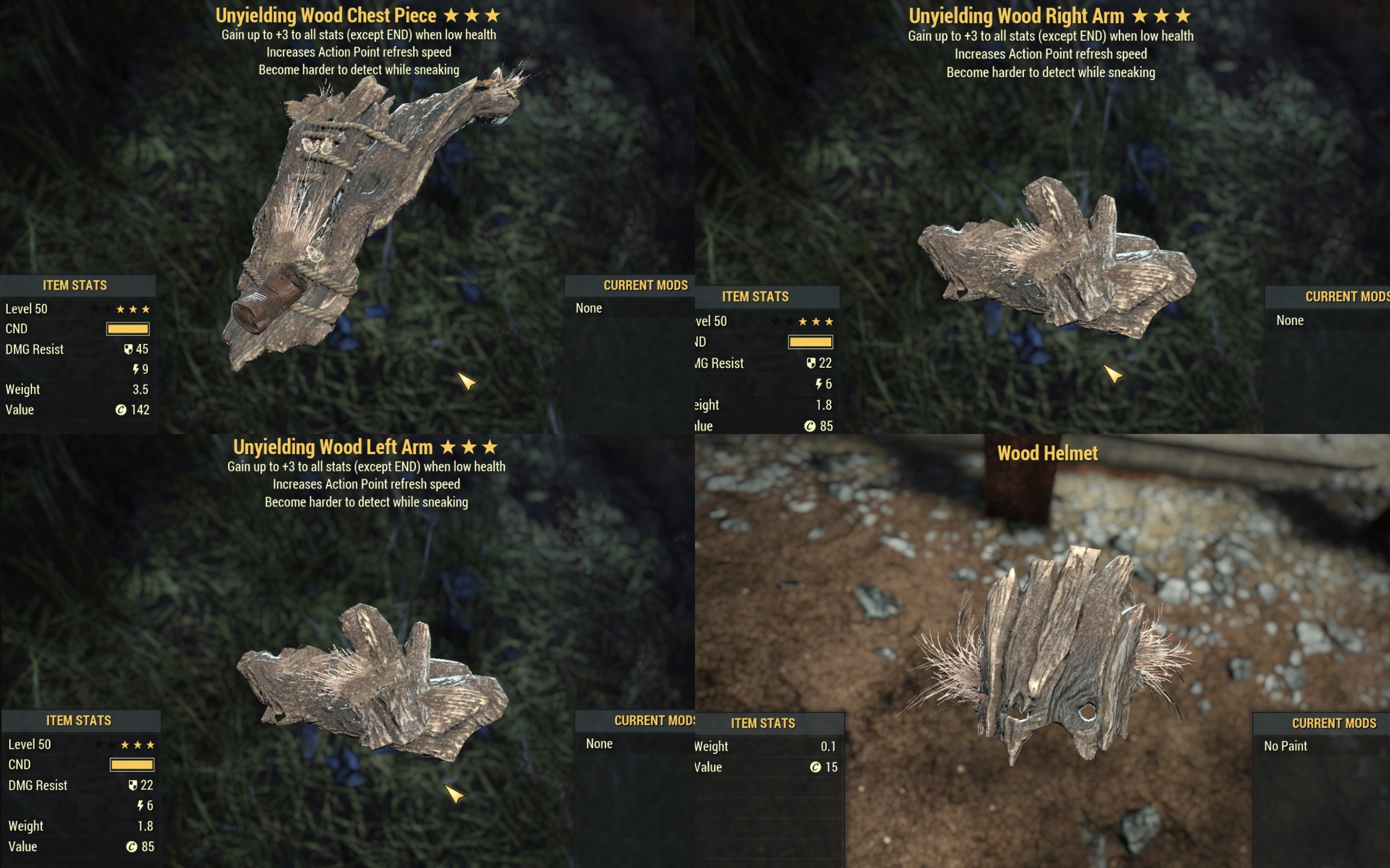 Buy Unyielding Sneak Wood Armor Se in FALLOUT 76 Items - Offer #2529376885