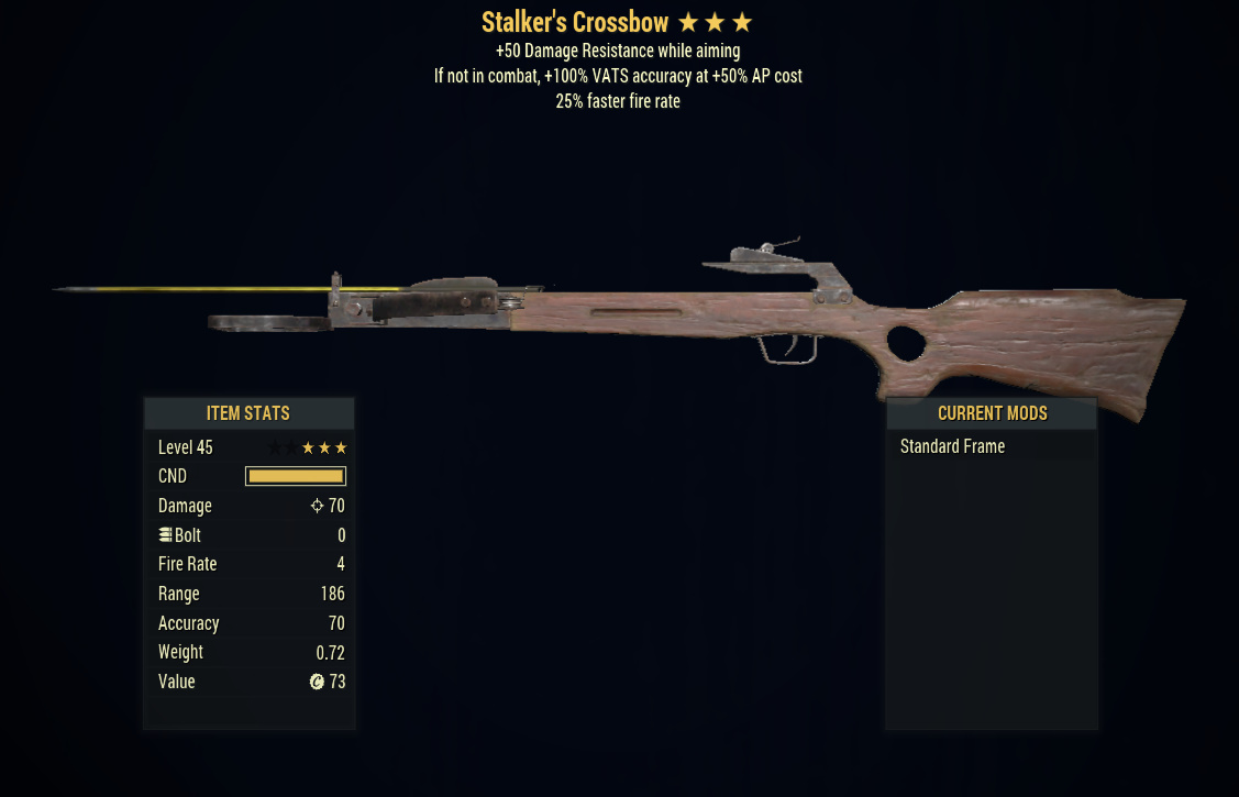 Buy [PC] Stalkers Crossbow (+50 Da in FALLOUT 76 Items - Offer #2428856821