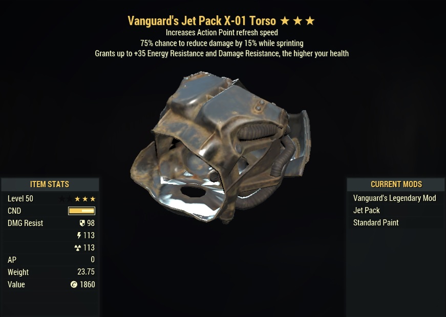 Buy [PC] Vanguard's Cavalier X-01 in FALLOUT 76 Items - Offer #2530925409