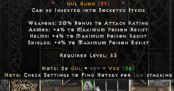 Buy Gul Rune #25 - PD2 Season 11 S in PROJECT DIABLO 2 Runes - Offer ...