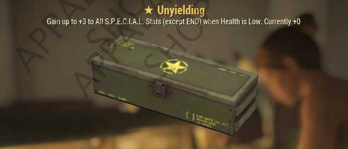 Buy Legendary Mod Unyielding (Gain in FALLOUT 76 Items - Offer #2530292791