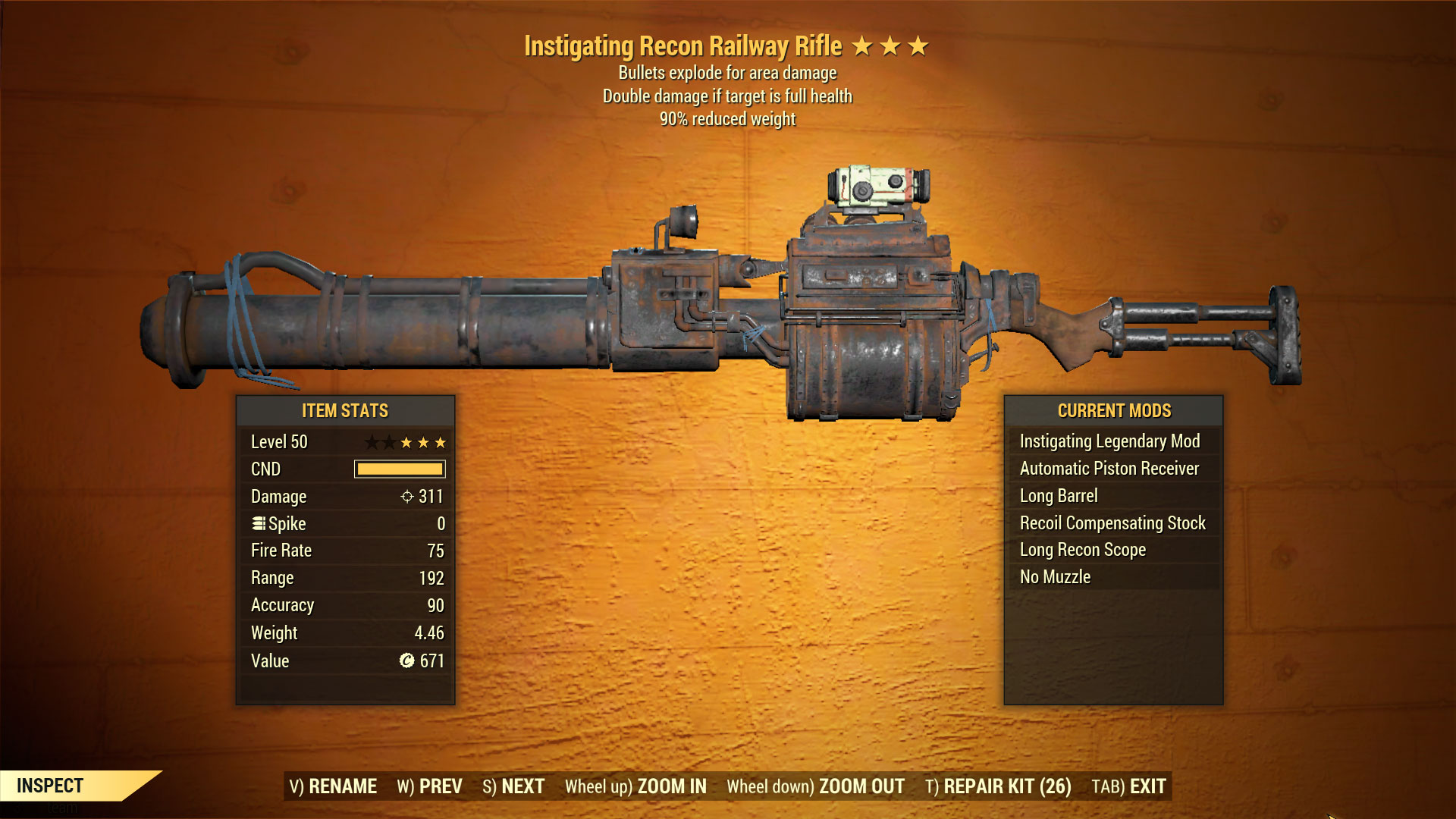 Buy Instigating Explosive Railway in FALLOUT 76 Items - Offer #248454615