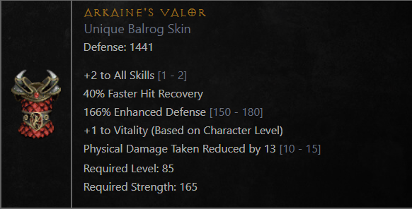 Buy Arkaine's Valor +2 skills - PD in PROJECT DIABLO 2 Items - Offer ...