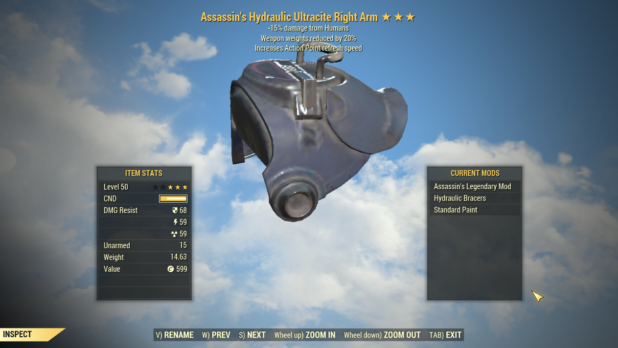 Buy Assassin's Weapon Weight Reduc in FALLOUT 76 Items - Offer #255471197