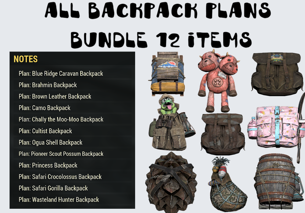 Buy ⭐ALL RARE BACKPACK PLANS(Pri in FALLOUT 76 Items - Offer #2510251886
