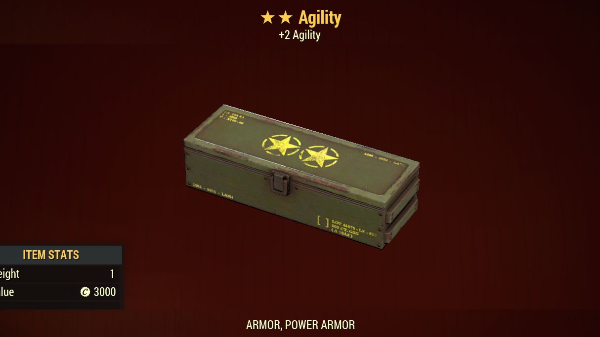 Buy Agility Legendary Mod (Armor: in FALLOUT 76 Items - Offer #2517228997
