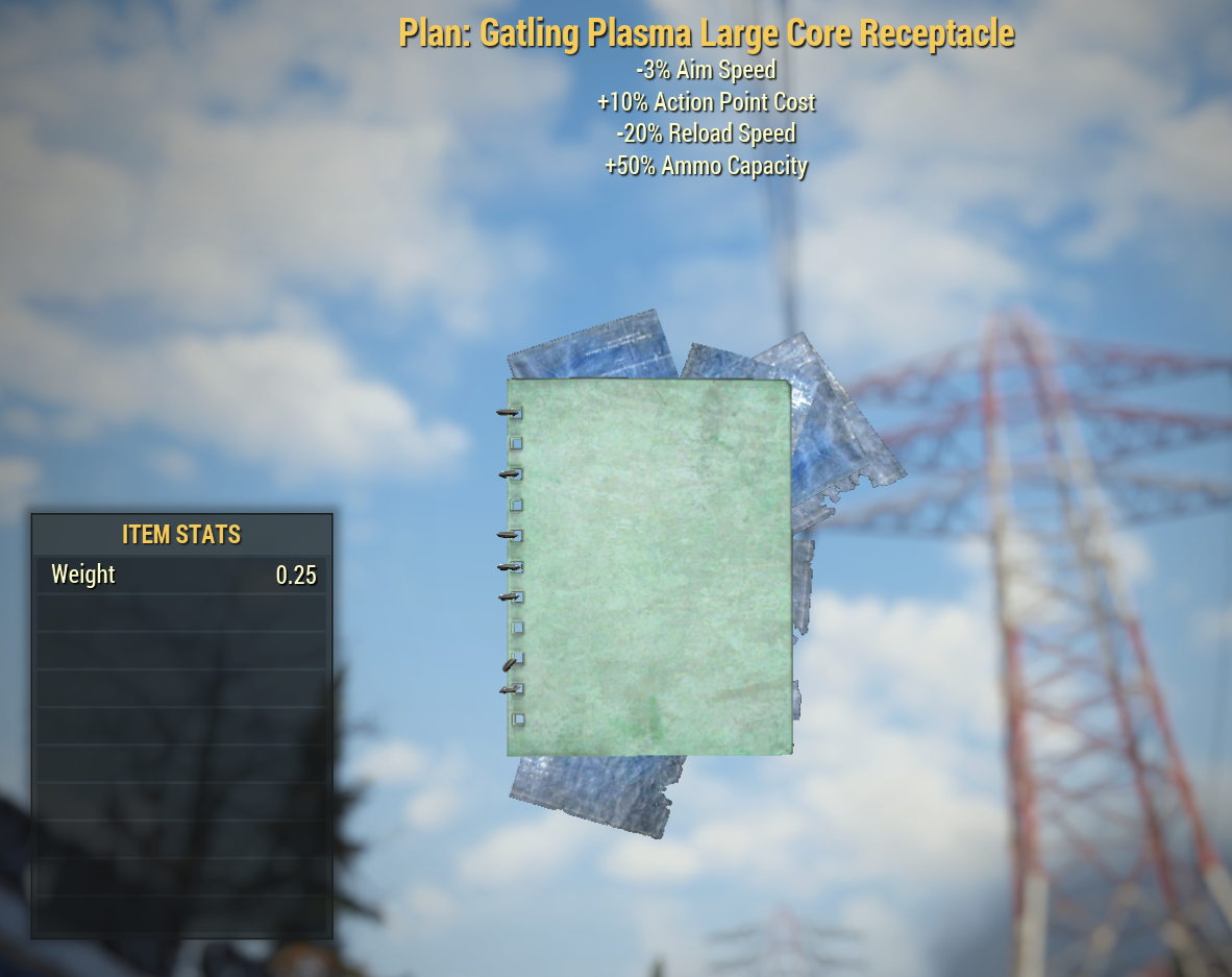 Buy Plan: Gatling Plasma Large Cor in FALLOUT 76 Items - Offer #2522188917