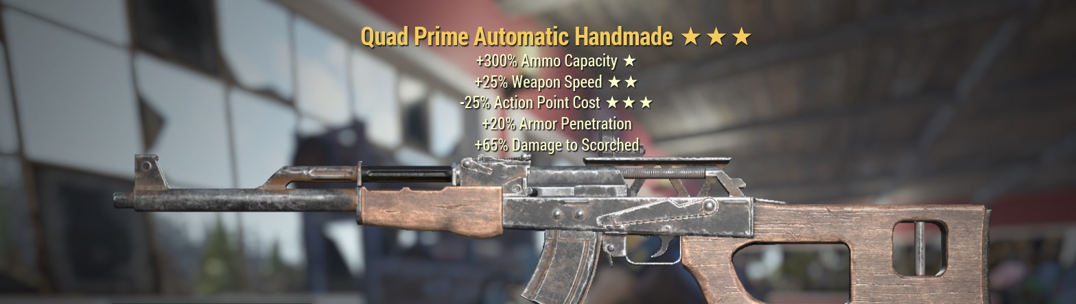 Buy Handmade Rifle Quad/25%FasterF in FALLOUT 76 Items - Offer #2414764678
