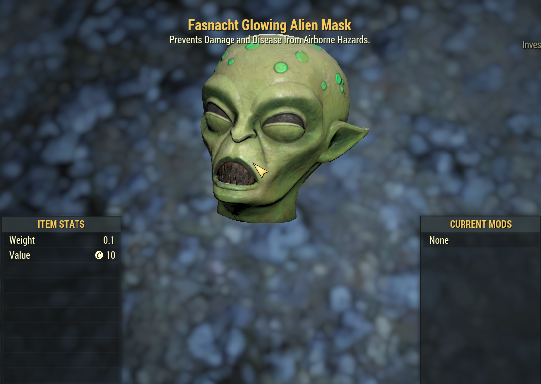 Buy Fasnacht Glowing Alien Mask in FALLOUT 76 Items - Offer #2520967475