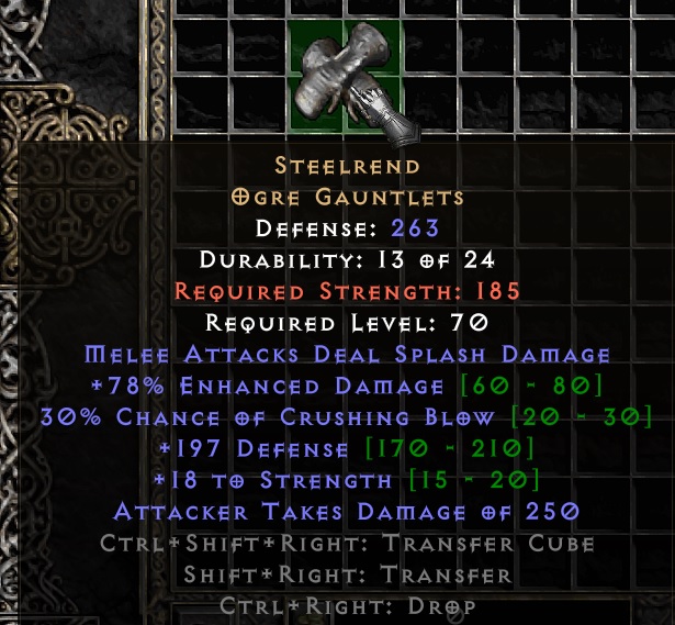 Buy STEELREND (CLEAN) 78%ED 30%CB in PROJECT DIABLO 2 Items - Offer ...