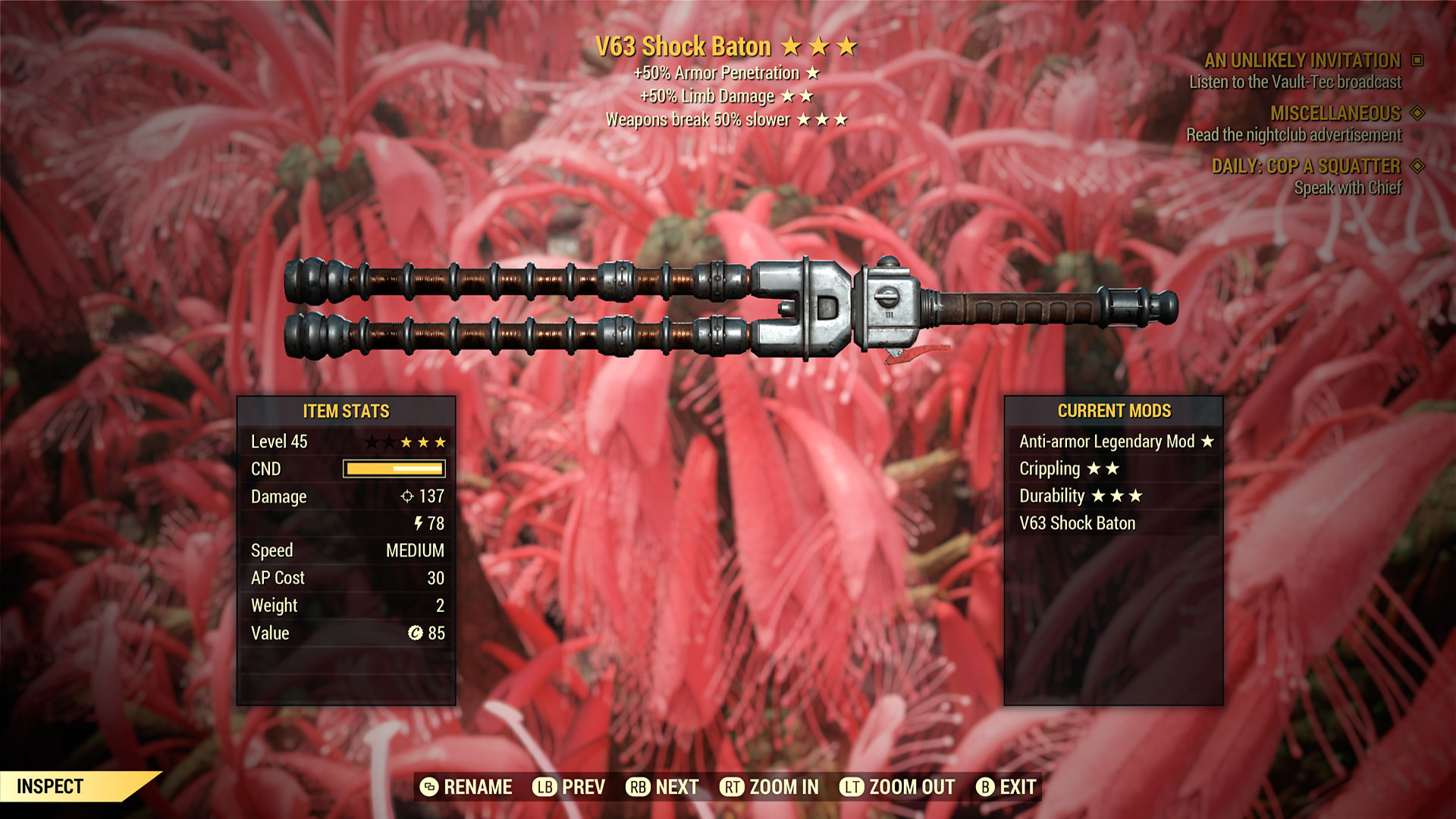 Buy [XBOX] Anti-armor V63 Shock Ba in FALLOUT 76 Items - Offer #2519467435