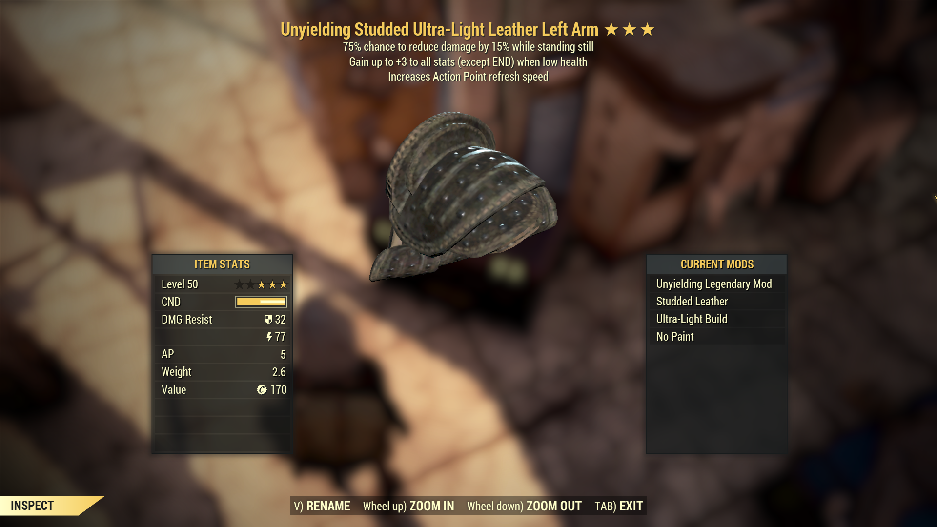 Buy Unyielding Sentinel Leather Ar in FALLOUT 76 Items - Offer #2325939646
