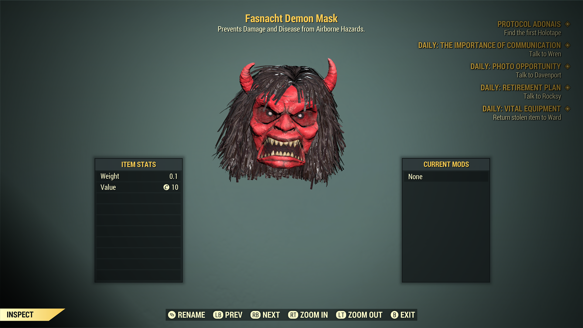 Buy [XBOX] Fasnacht Demon Mask in FALLOUT 76 Items - Offer #256376874