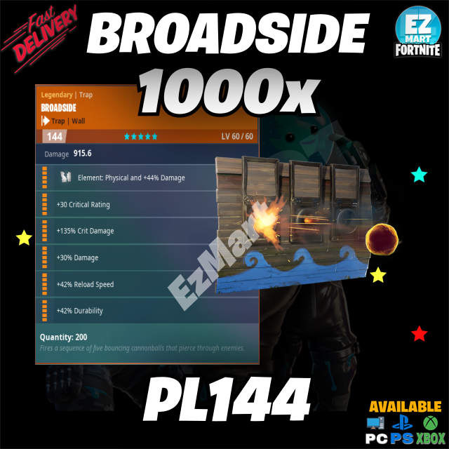 Buy 1,000x Broadside PL144 Traps in FORTNITE Items - Offer #254538374