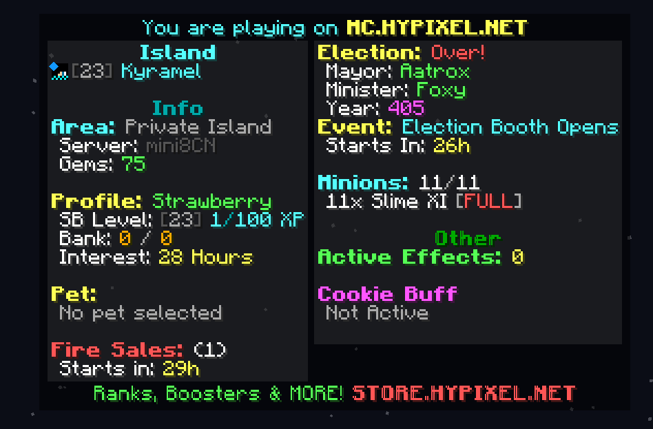 Buy Kyynet's Skyblock Profile | 11 in MINECRAFT: HYPIXEL Profiles ...