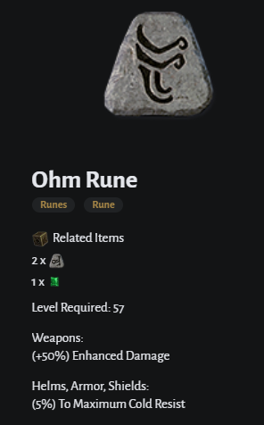Buy Ohm Rune 27# Ladder Softcore P in DIABLO 2 RESURRECTED Runes ...