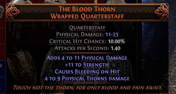 Buy The Blood Thorn Wrapped Quarte in PATH OF EXILE 2 Items - Offer ...