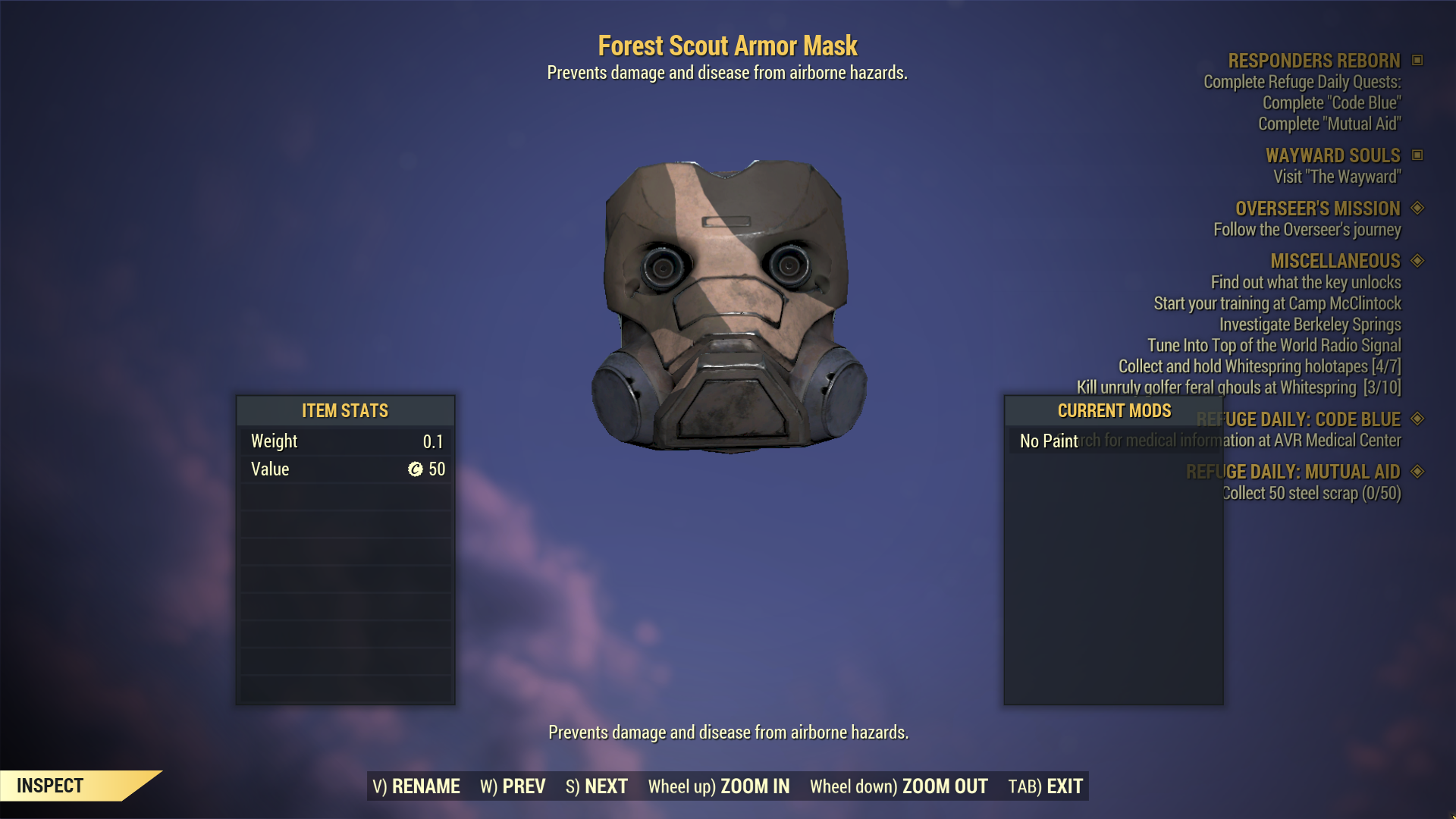 Buy Forest Scout Armor Mask in FALLOUT 76 Items - Offer #243375264