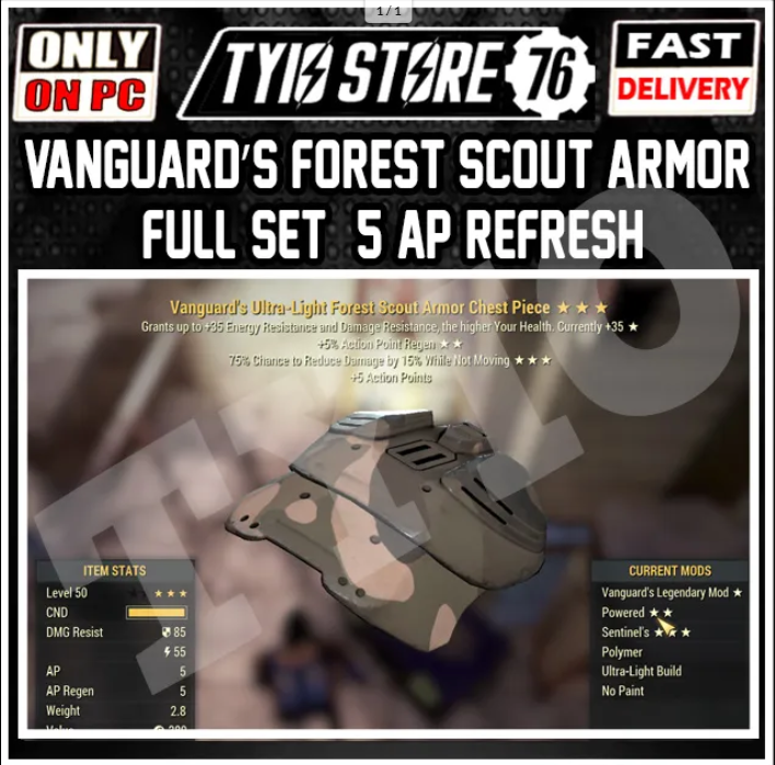 Buy Vanguard’s Forest Scout Armo in FALLOUT 76 Items - Offer #2532943150