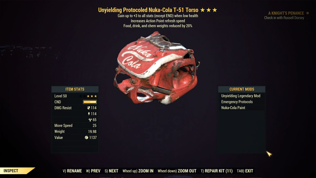 Buy Unyielding T-51 Power Armor (A in FALLOUT 76 Items - Offer #2616915512