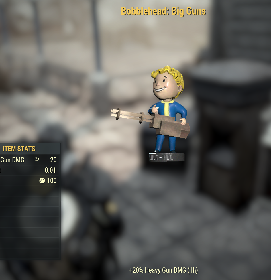 Buy Bobblehead: Big Guns (+20% Hea in FALLOUT 76 Items - Offer #2522947531