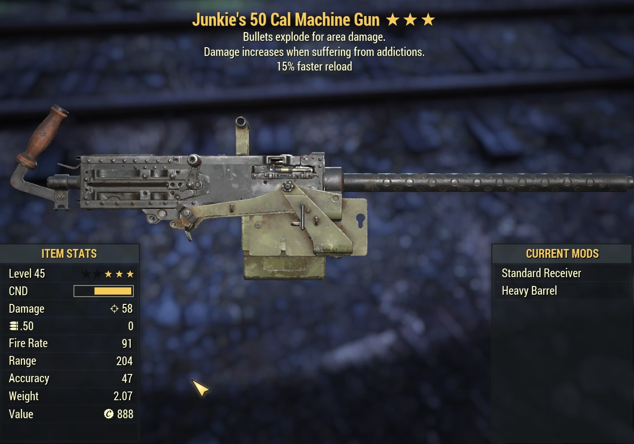 Buy Junkie's Explosive 50 Cal Mach in FALLOUT 76 Items - Offer #2415888683