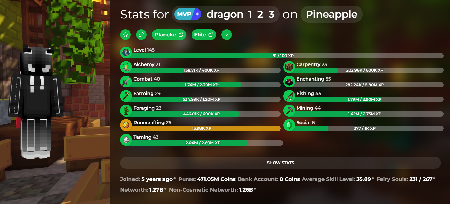 Buy RANK MVP + | LEVEL 145 | 1.3 in MINECRAFT: HYPIXEL Accounts - Offer ...