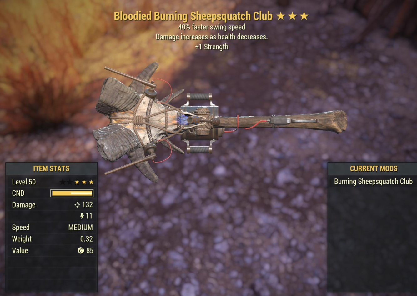 Buy Bloodied Sheepsquatch Club [40 in FALLOUT 76 Items - Offer #2433642359
