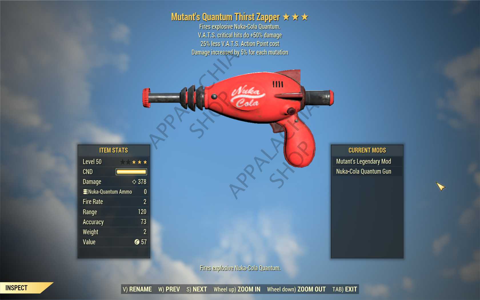 Buy Mutant's Thirst Zapper (+50% c in FALLOUT 76 Items - Offer #2531464185