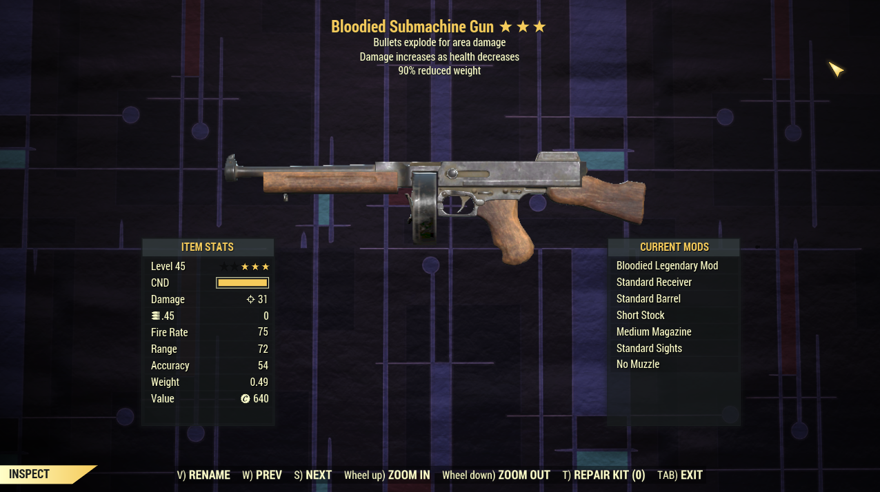 Buy Bloodied Explosive Submachine in FALLOUT 76 Items - Offer #2428978210